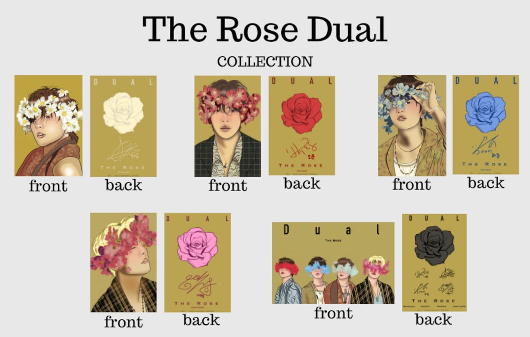 The Rose Dual Kpop Fanart Photocard Set - Etsy