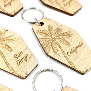 Custom Palm Tree Keychain - Customizable Personalized - Tropical Beach ...