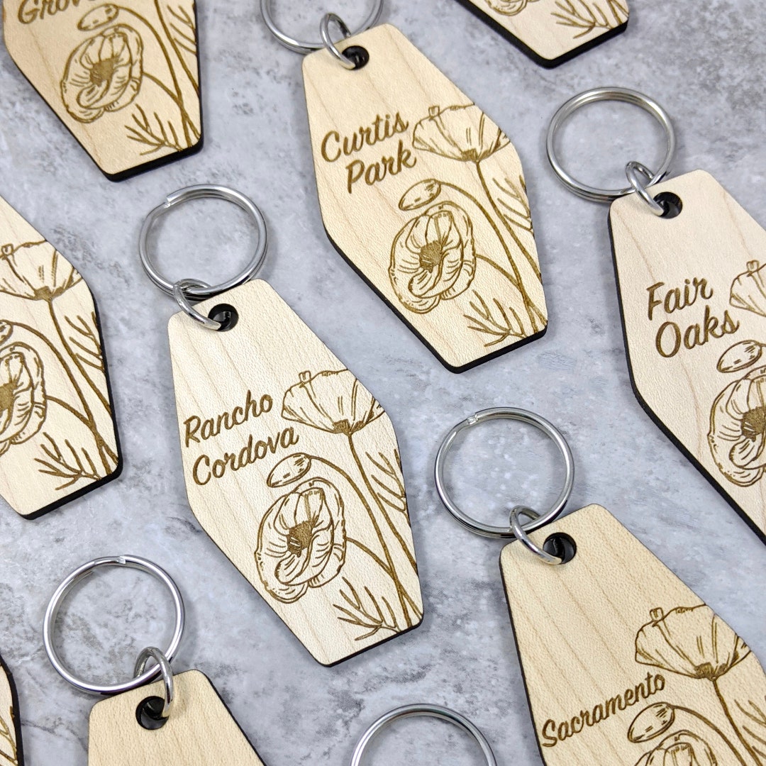 Custom California Poppy Keychain Customizable Personalized Cali nor Cal ...