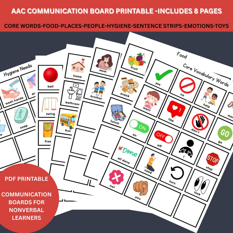 AAC Communication Board/book for Nonverbal and Emerging Communicators ...