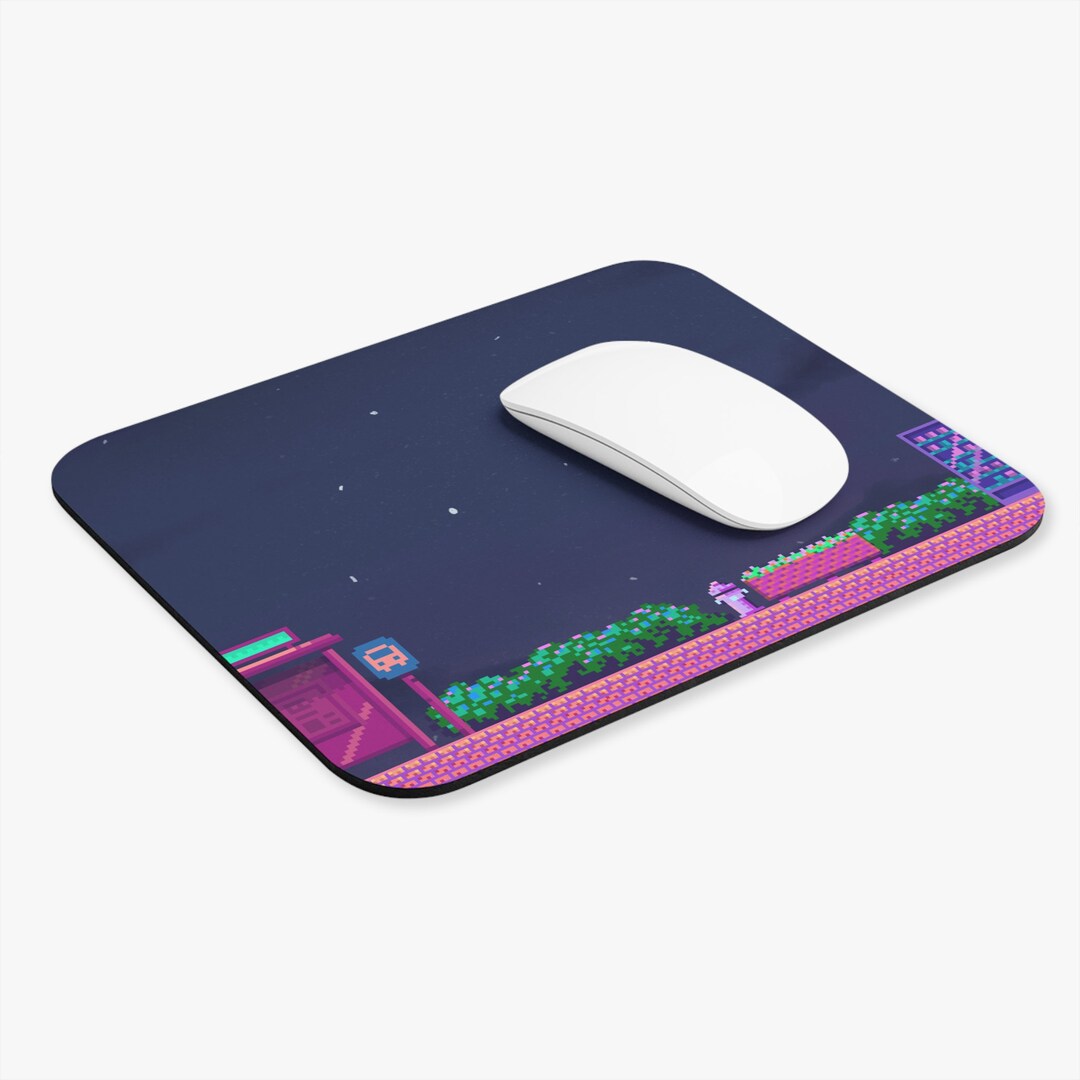 Purple Neon 8 BIT Mouse Pad rectangle - Etsy