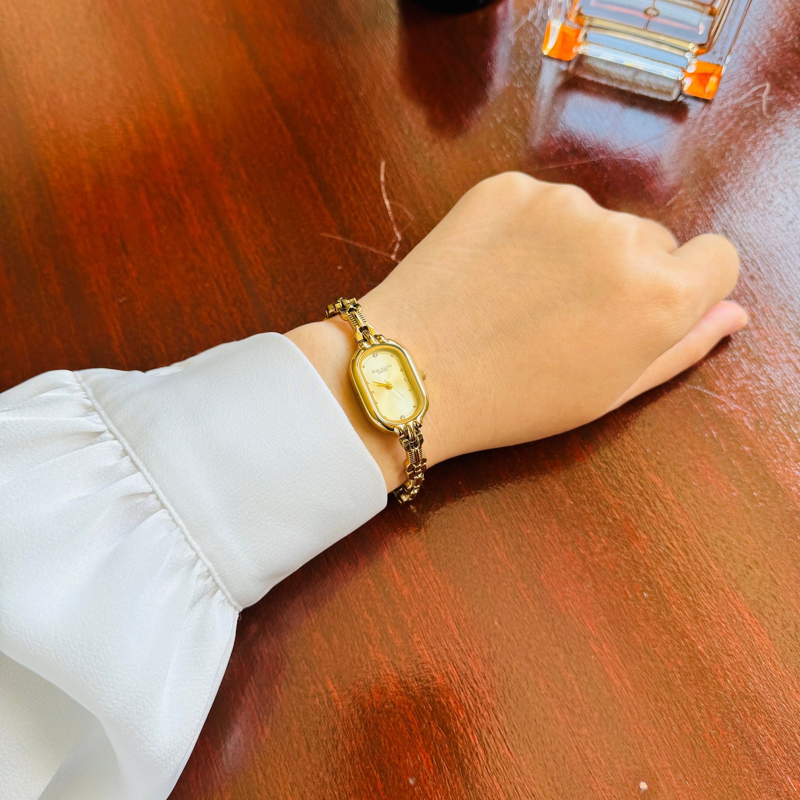 Women Gold Watch Vintage Style Watch Jewelry Watch Oval Watch Cocktail ...