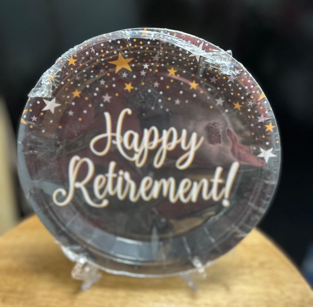 Happy Retirement Dinner Party Plate 8ct - Etsy
