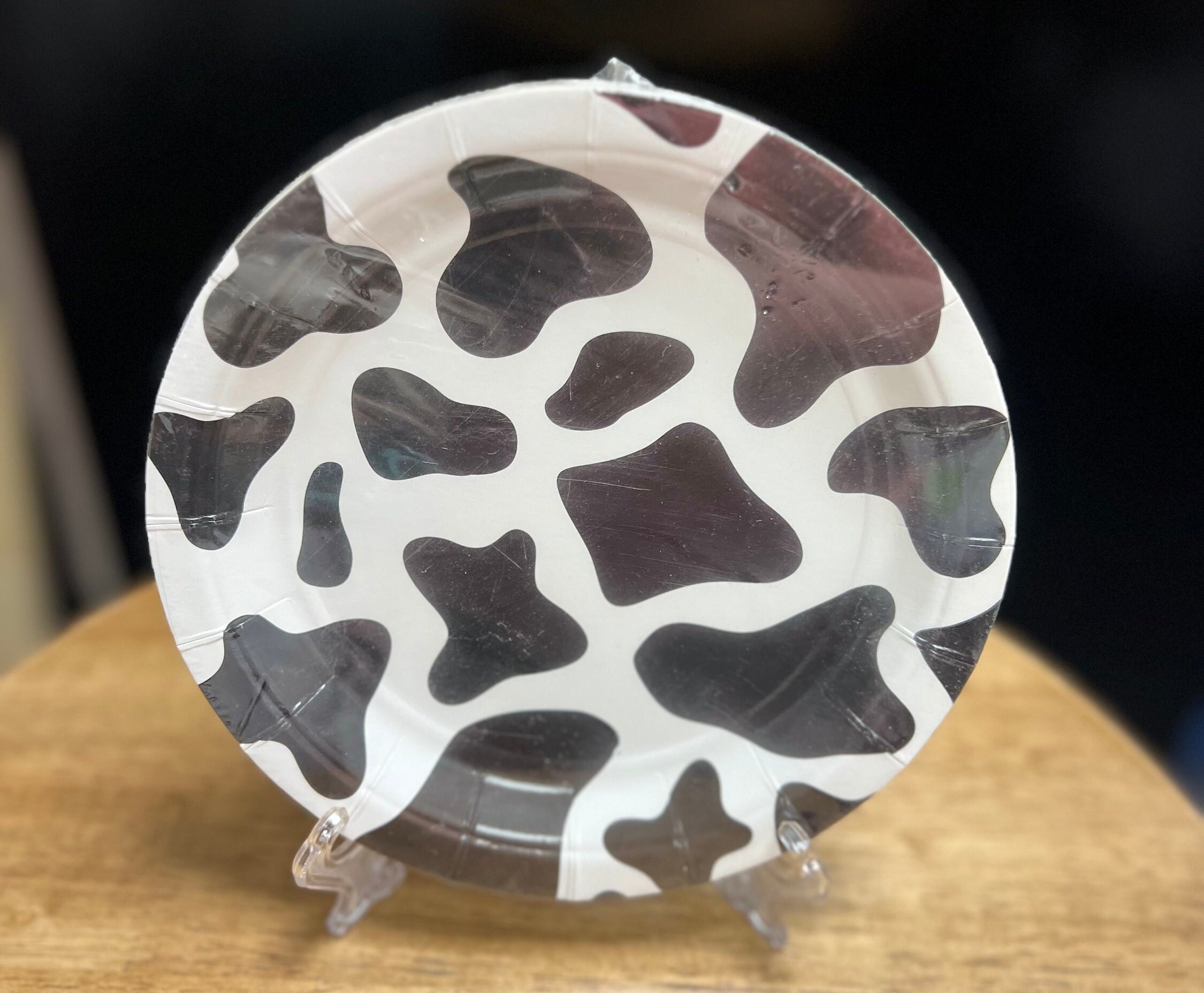 Cow Print Dessert Plate 10ct - Etsy