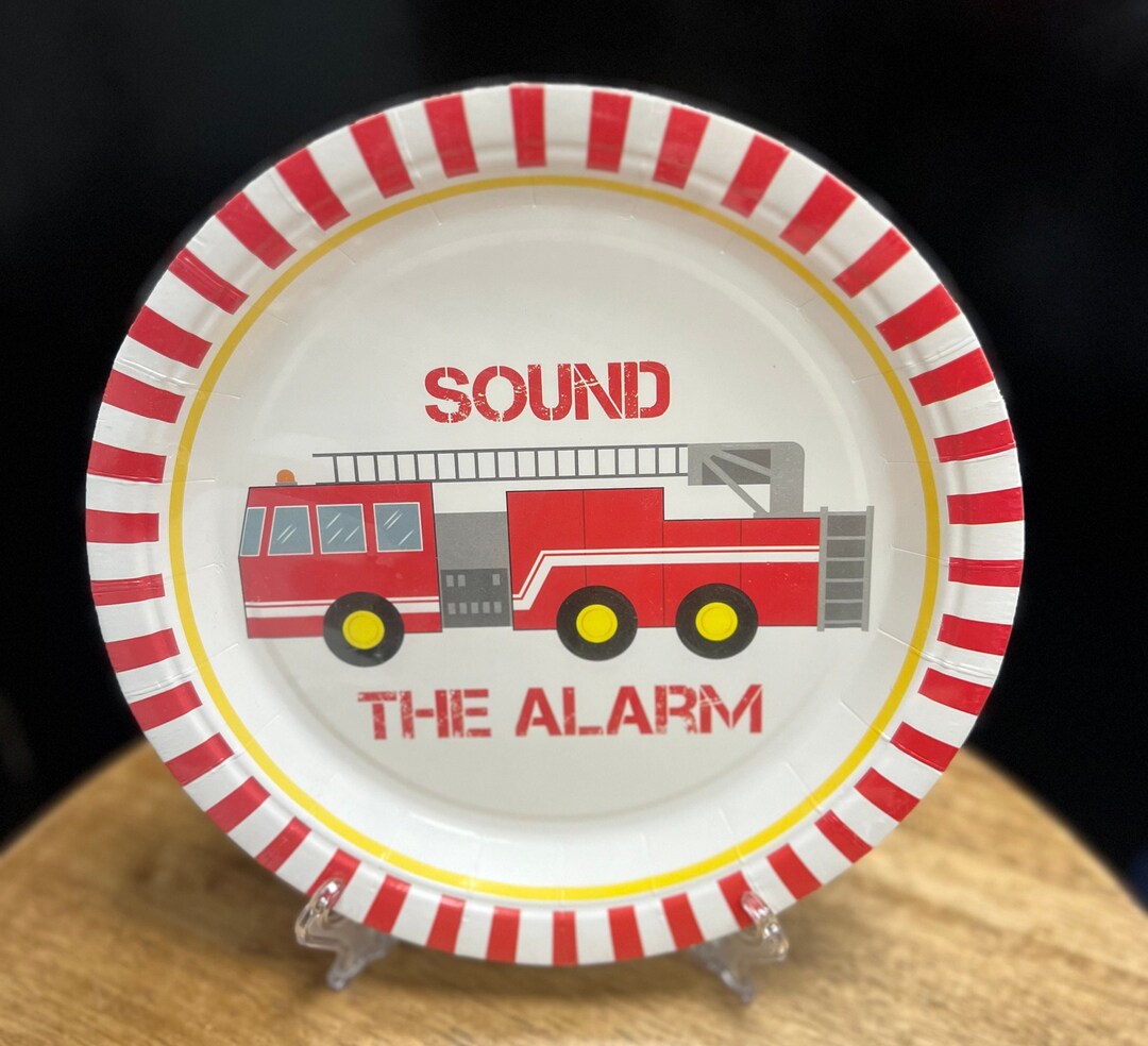 Firetruck Dinner Party Plate 10ct - Etsy