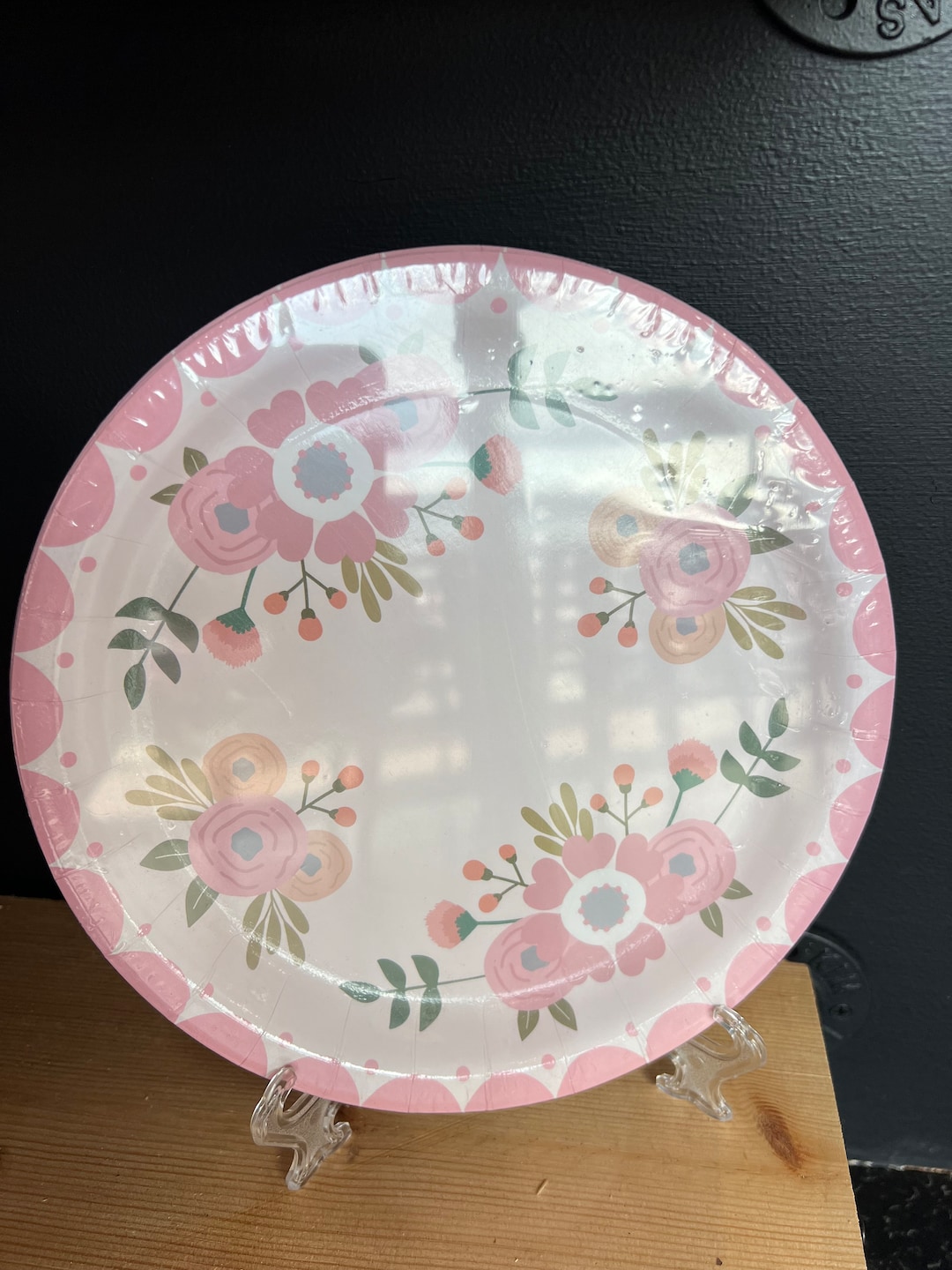 Pink Floral Dinner Plate 10ct - Etsy