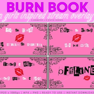 Mean Girls Inspired Twitch Overlay – Animated Burn Book Stream Package ...