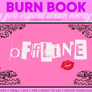Mean Girls Inspired Twitch Overlay – Animated Burn Book Stream Package ...