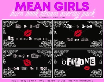 Burn Book Mean Girls Pink Journal Twitch Animated Stream Screen Pack ...