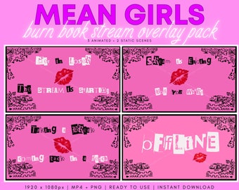 Burn Book Mean Girls Pink Journal Twitch Animated Stream Screen Pack ...