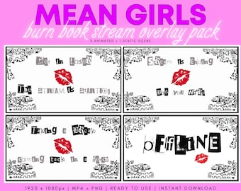 Burn Book Mean Girls Pink Journal Twitch Animated Stream Screen Pack ...