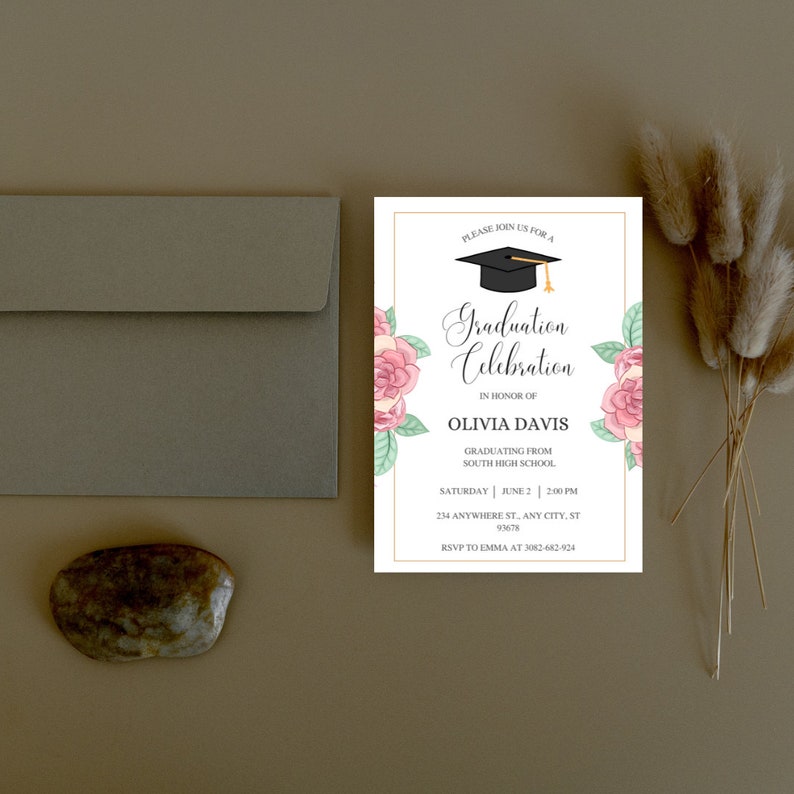 Graduation Celebration Invitation Template, Grad Party 2024, Graduation ...