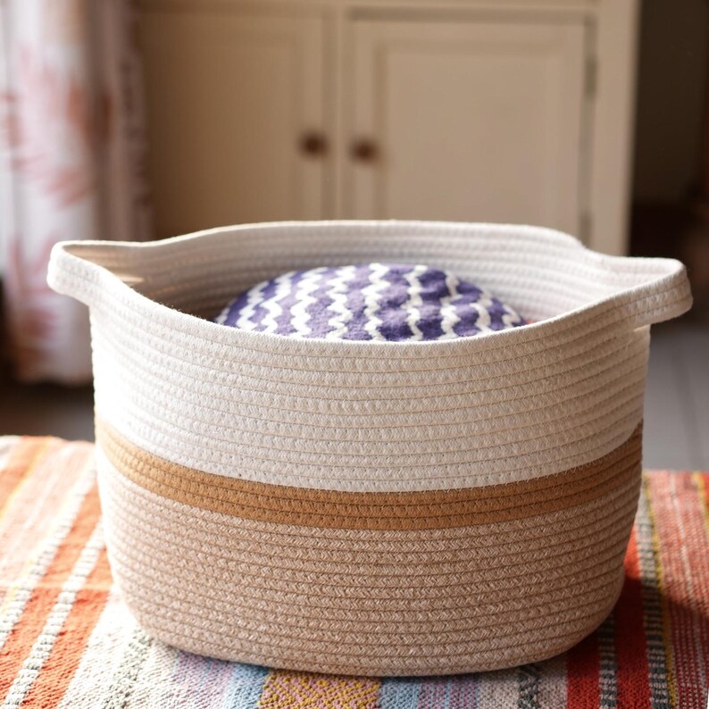 Cotton Rope Woven Laundry Basket Hamper 35x28x24cm - Etsy