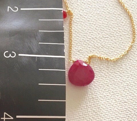 Ruby Necklace Ruby Gold Necklace Gold-filled Chain Gemstone - Etsy