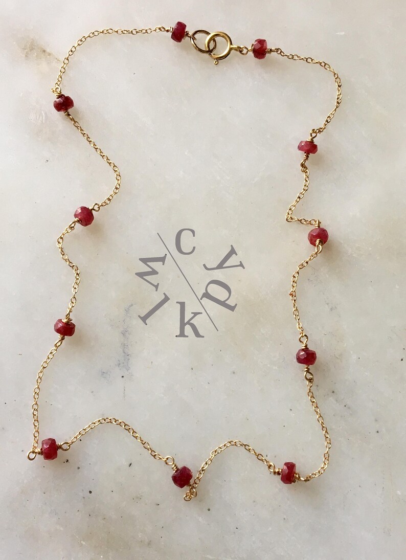 Dainty Ruby Choker Necklace Ruby Gold Choker Necklace | Etsy