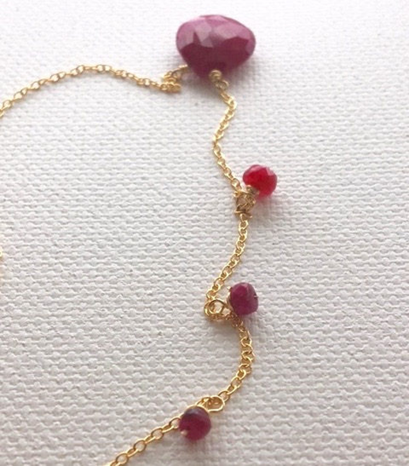 Ruby Necklace Ruby Gold Necklace Gold-filled Chain Gemstone - Etsy