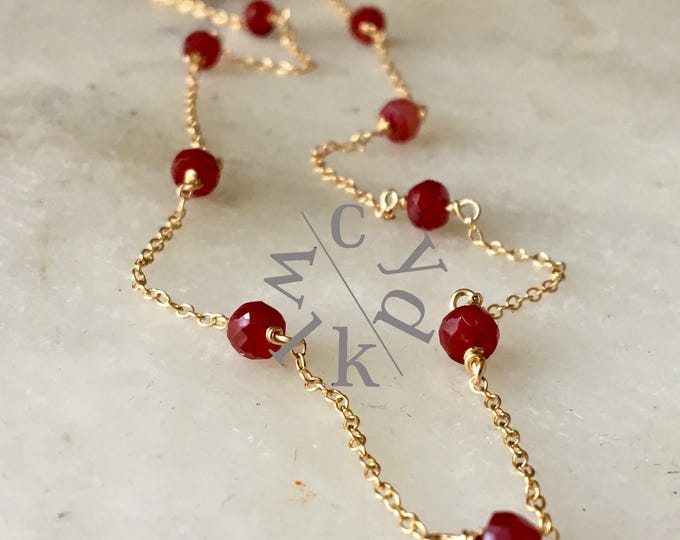 Dainty Ruby Choker Necklace Ruby Gold Choker Necklace - Etsy