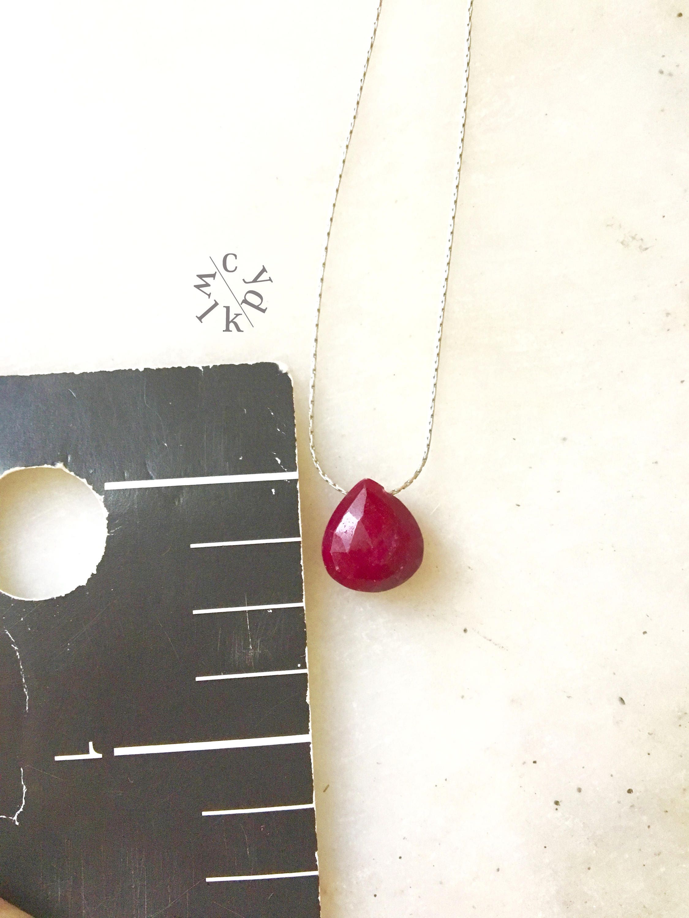 Ruby Choker, Ruby Necklace, Sterling Silver Necklace, Layering Necklace ...
