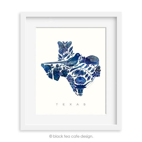 Texas Watercolor - Etsy