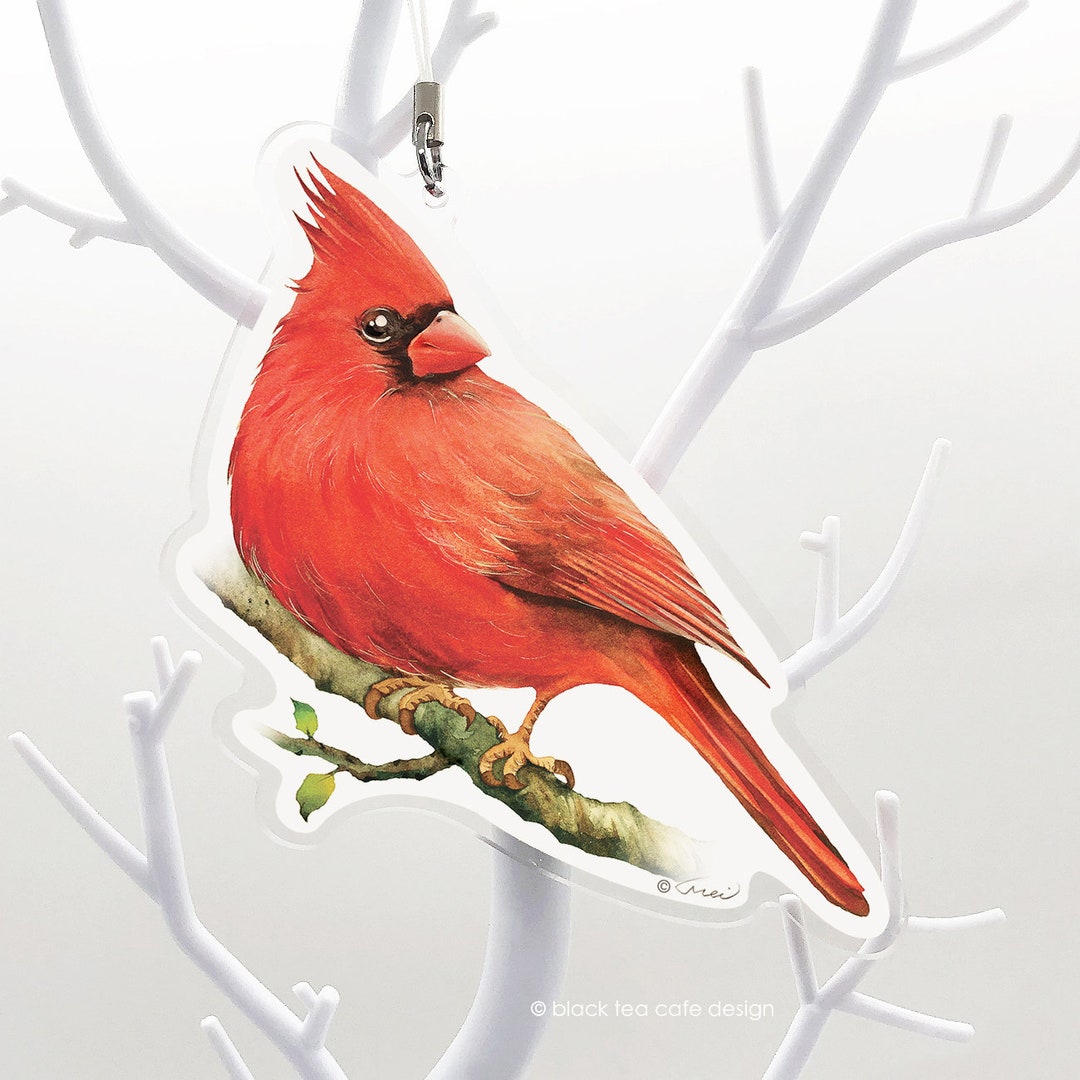 Acrylic Cardinal Ornament, Holiday Gift, Cardinal Ornament, Clear ...