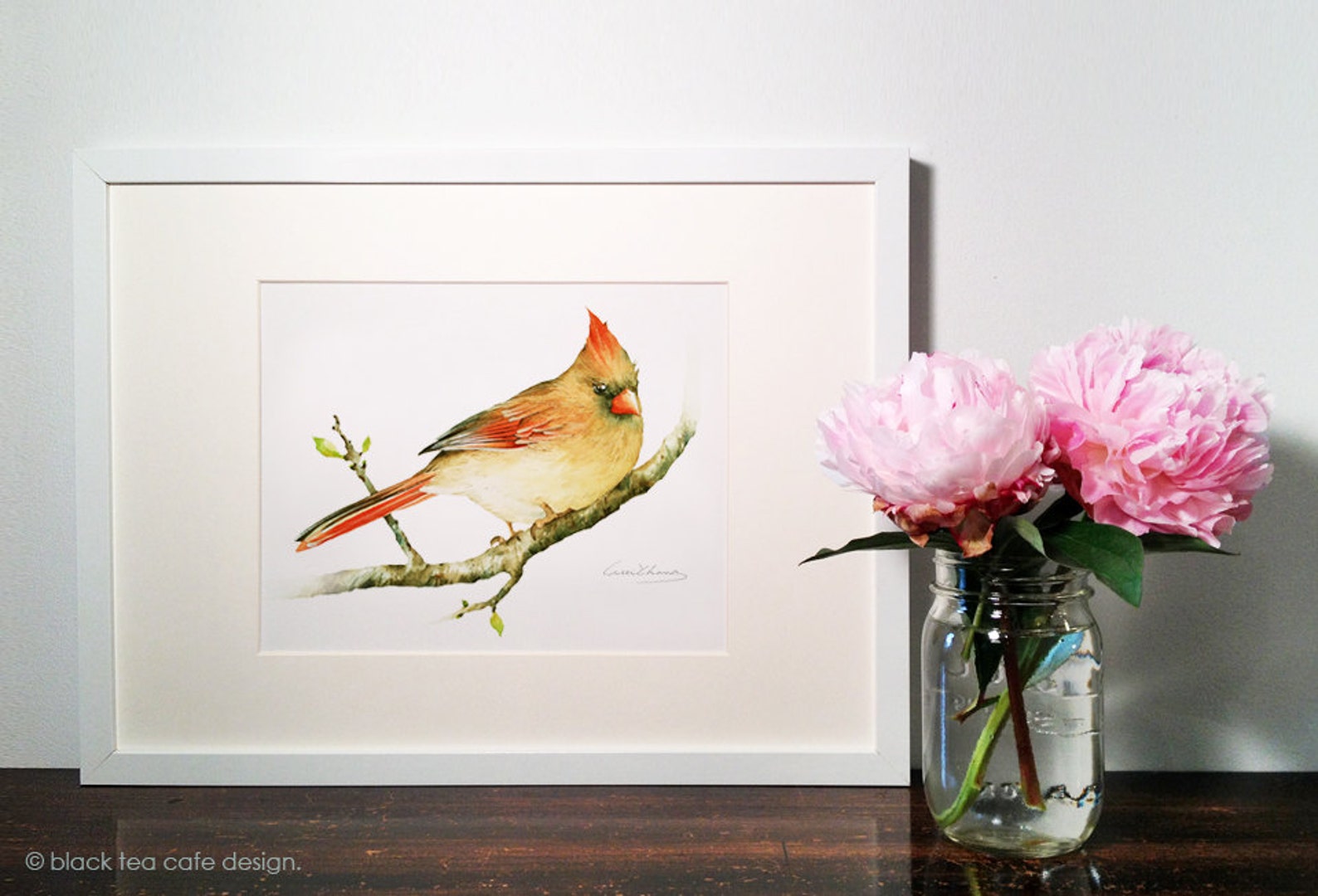 Cardinal Painting - Watercolor Cardinal - 8 by 10 Print - Watercolor ...