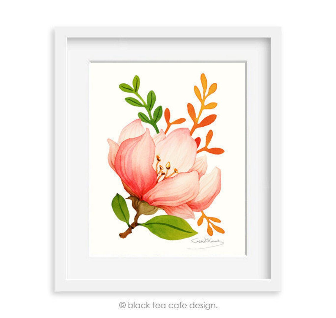 Spring Flower Art Print 5X7 Floral Watercolor Art Print - Etsy