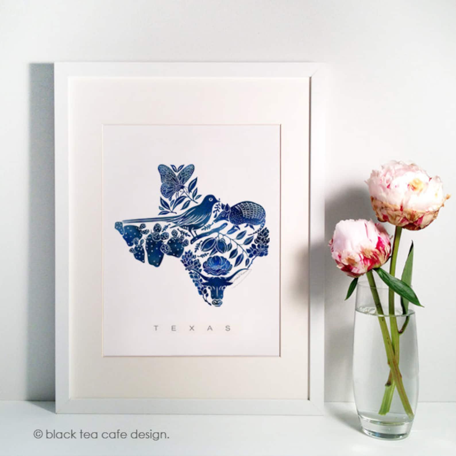8X10 Texas Watercolor Print, Texas Map, Texas State, Watercolor Print ...
