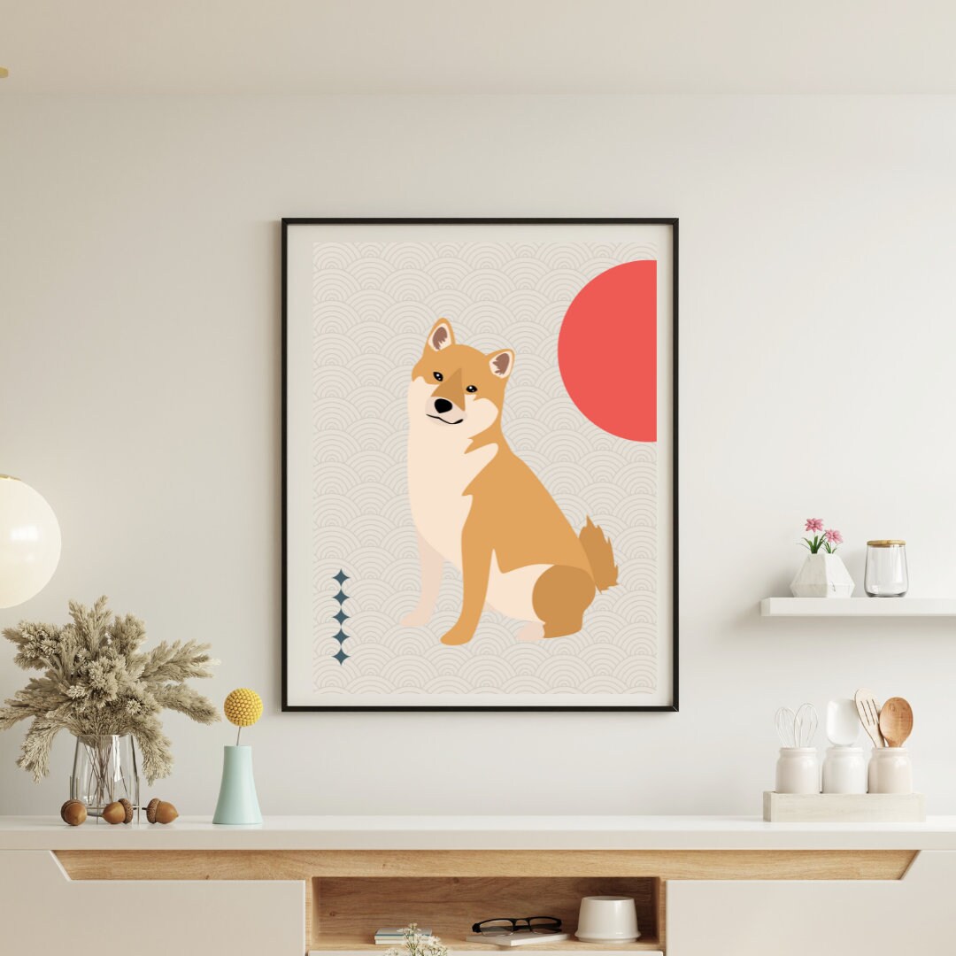 Shiba Inu Dog Doge Ukiyo-e Print Poster Japanese Wall Art - Etsy