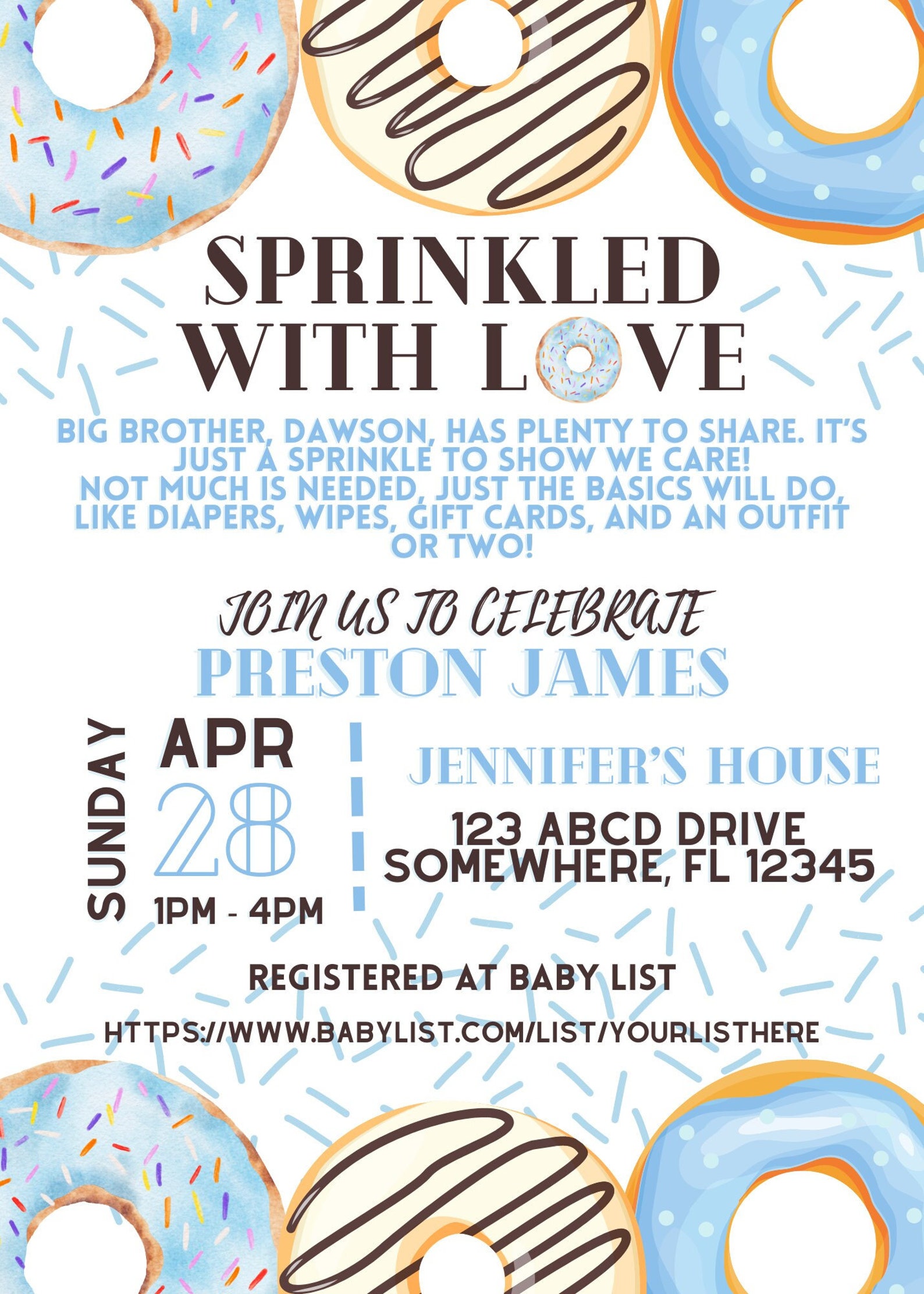 Baby Boy Sprinkle Invitation Digital - Etsy