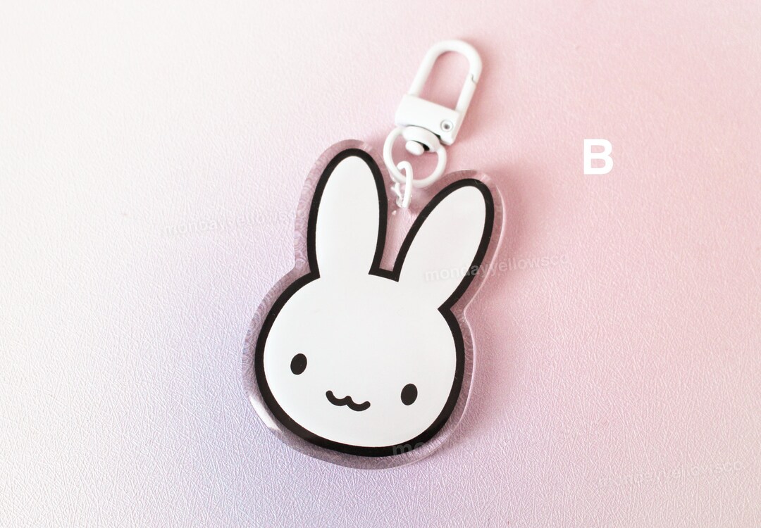 Adorable Bunny Rabbit Keychain - Acrylic Charm for Cute Accessory - Etsy