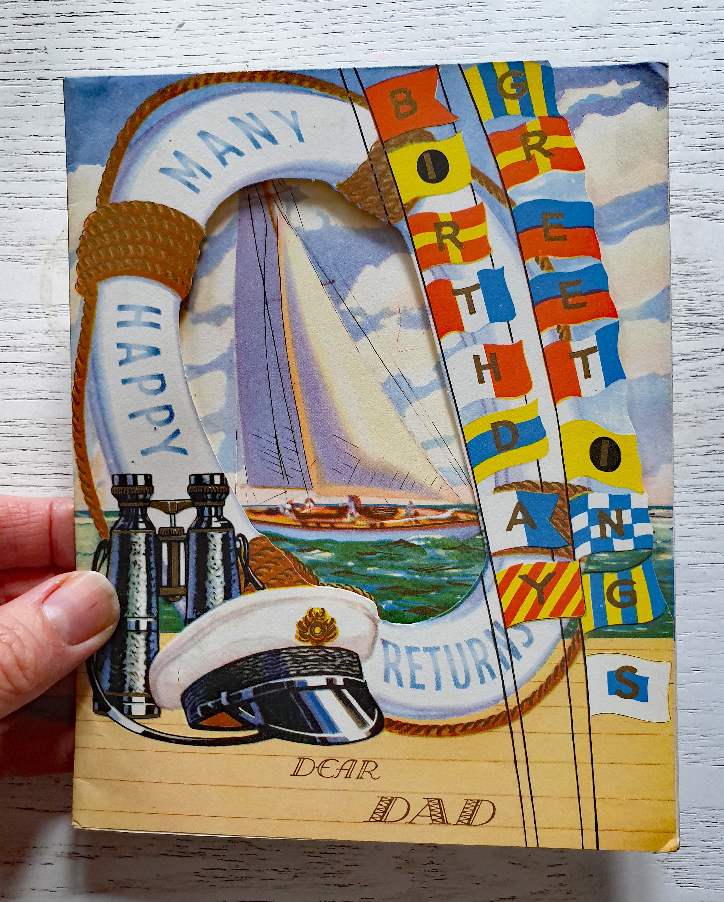 UNUSED 1950s Father Dad Daddy Sailor Boat Yacht Captain Sea Ship Ocean ...