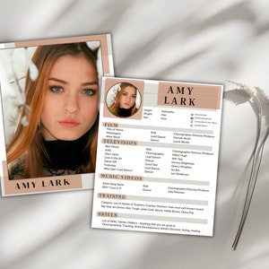 Dancer Resume Template for Auditions Editable in Canva CV Professional ...
