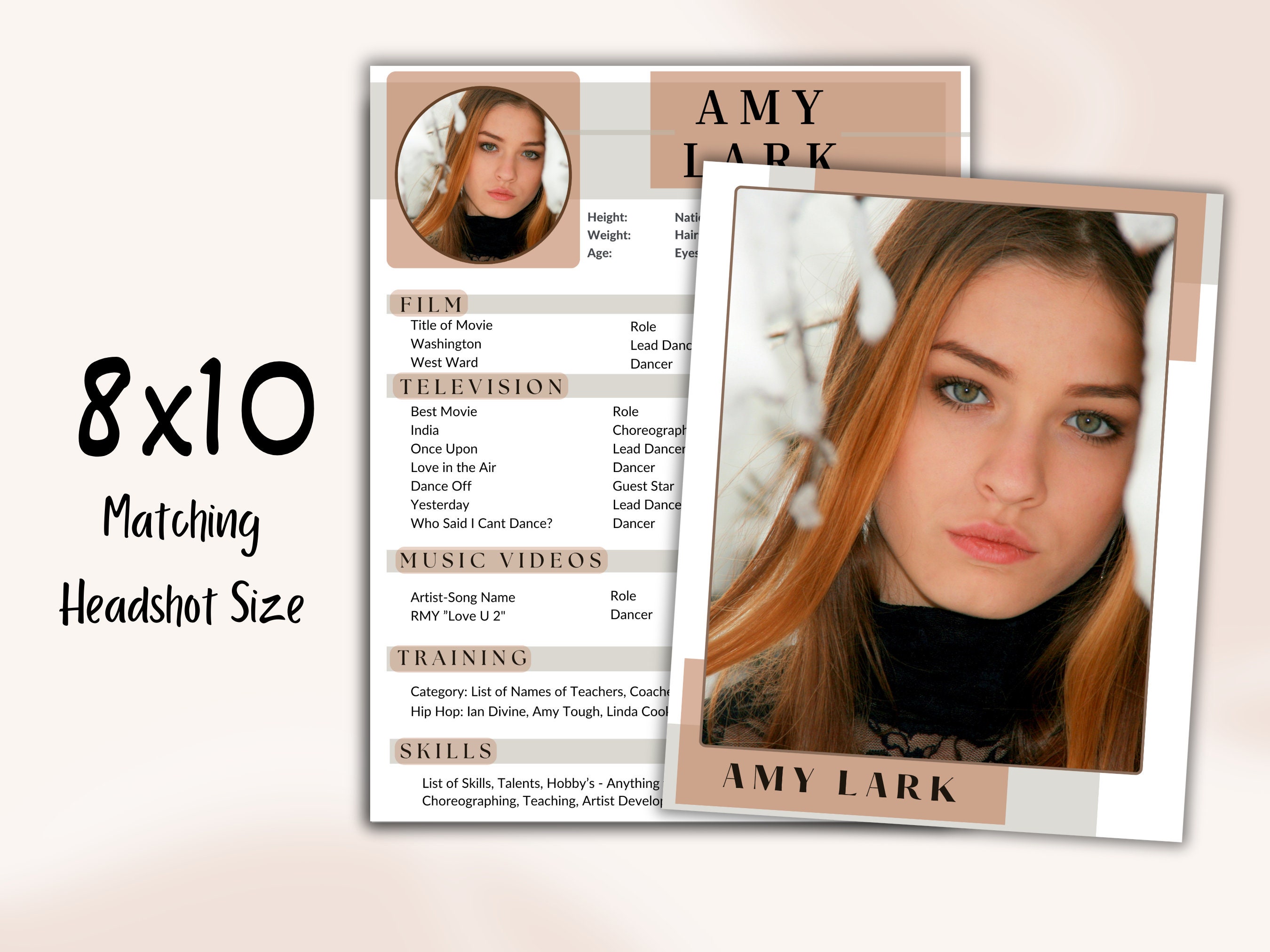 Dancer Resume Template for Auditions Editable in Canva CV Professional ...