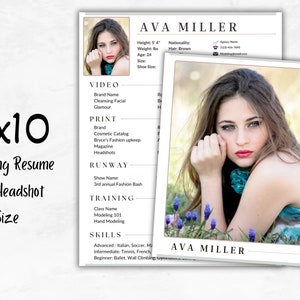 Modeling Resume Template Talent Agency Editable in Canva CV ...