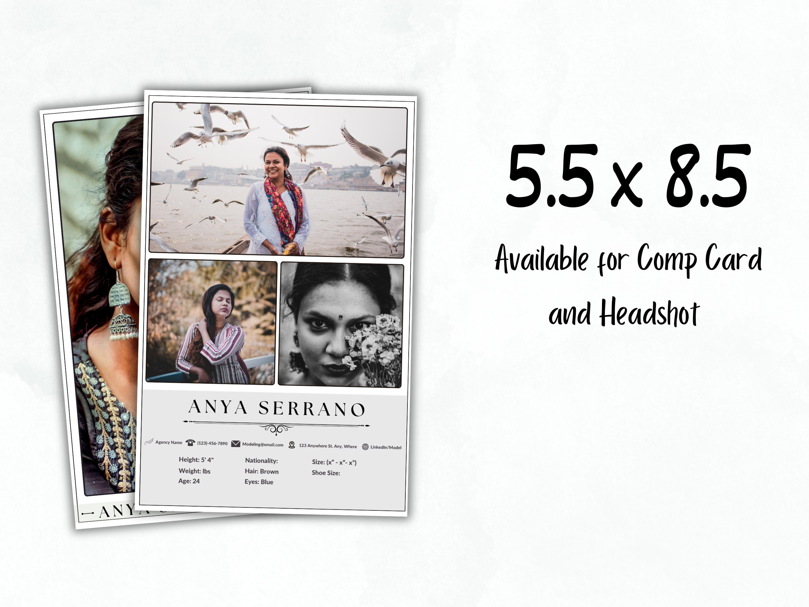 Modeling Resume Template Editable in Canva Professional CV Digital ...
