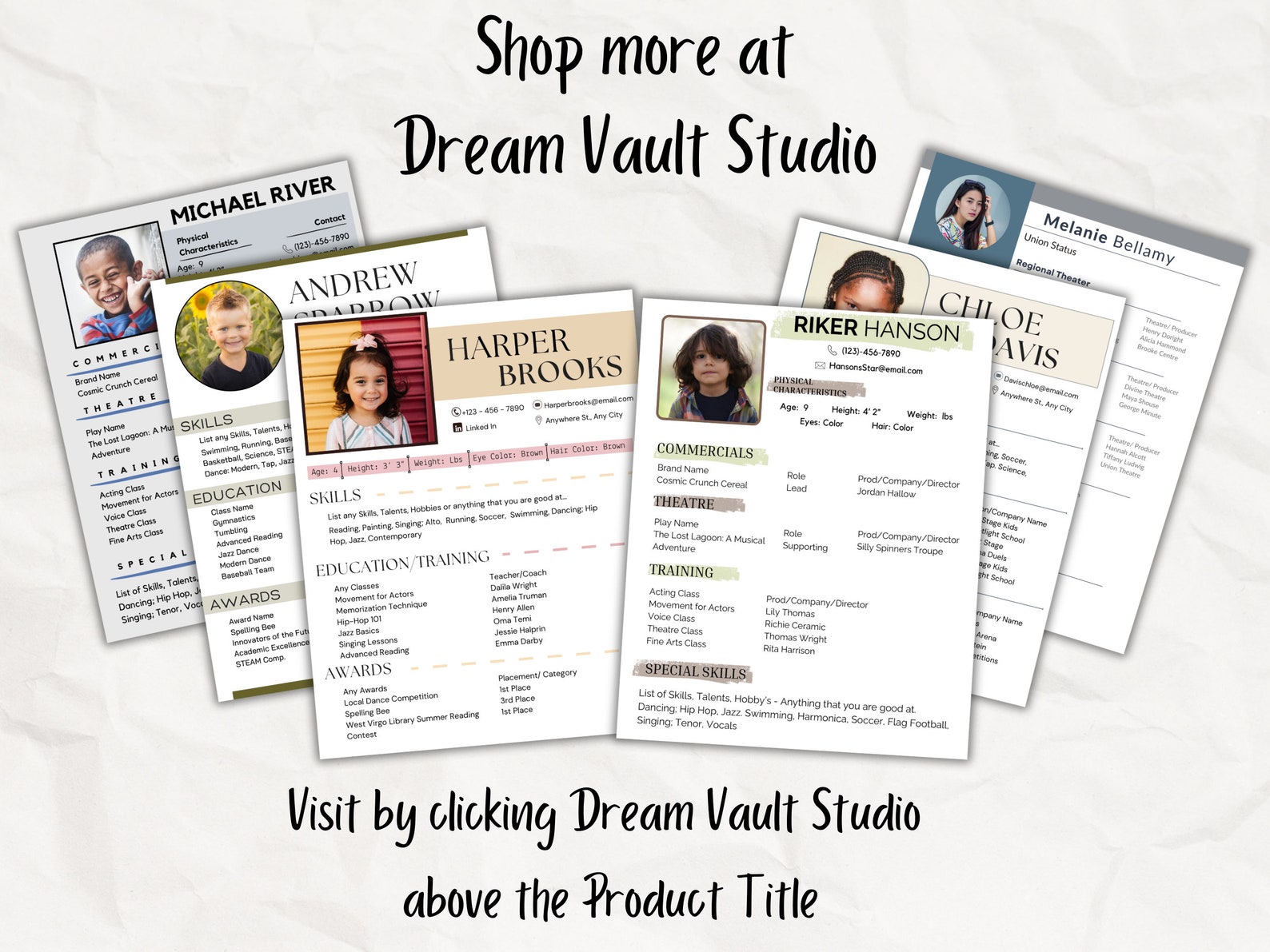 Child Actor Resume Template No Experience Editable Canva CV ...