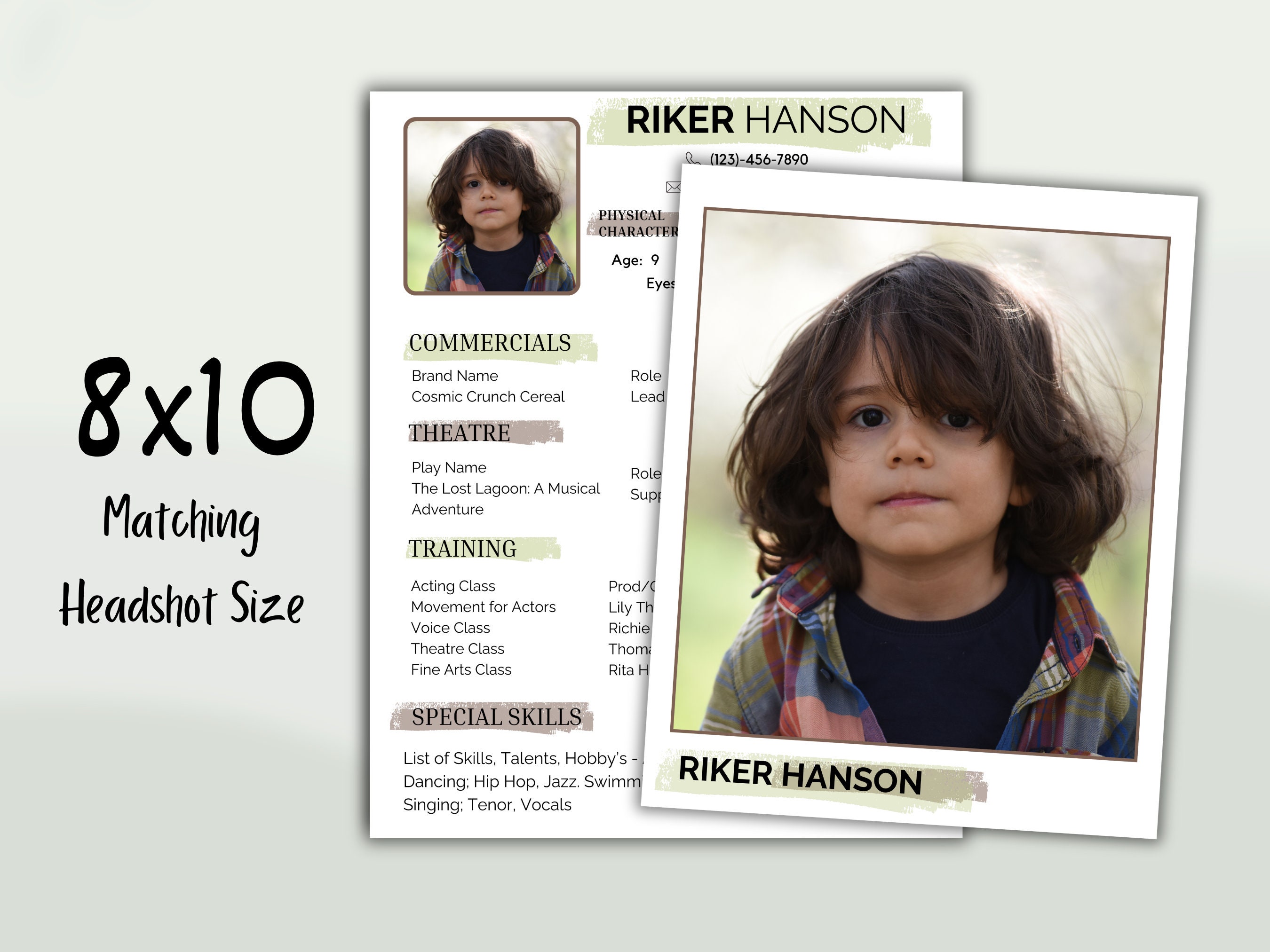 Child Actor Resume for Talent Agency Editable in Canva CV Professional ...