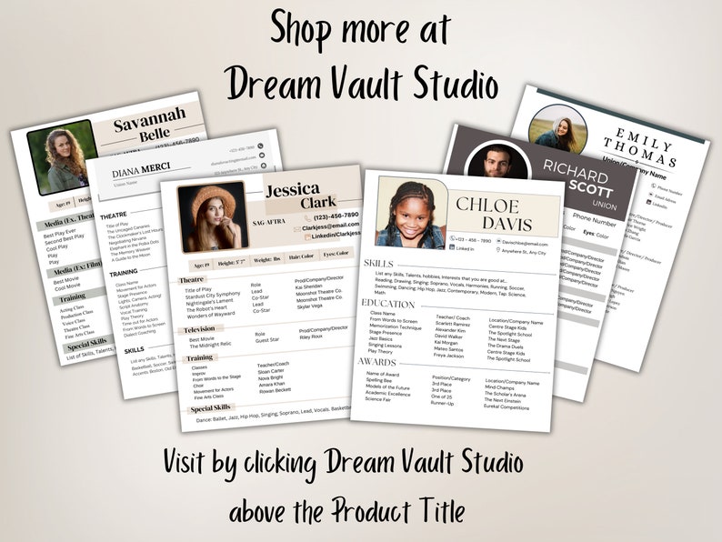 Professional Actors Resume Template for Audition Editable in Canva CV ...