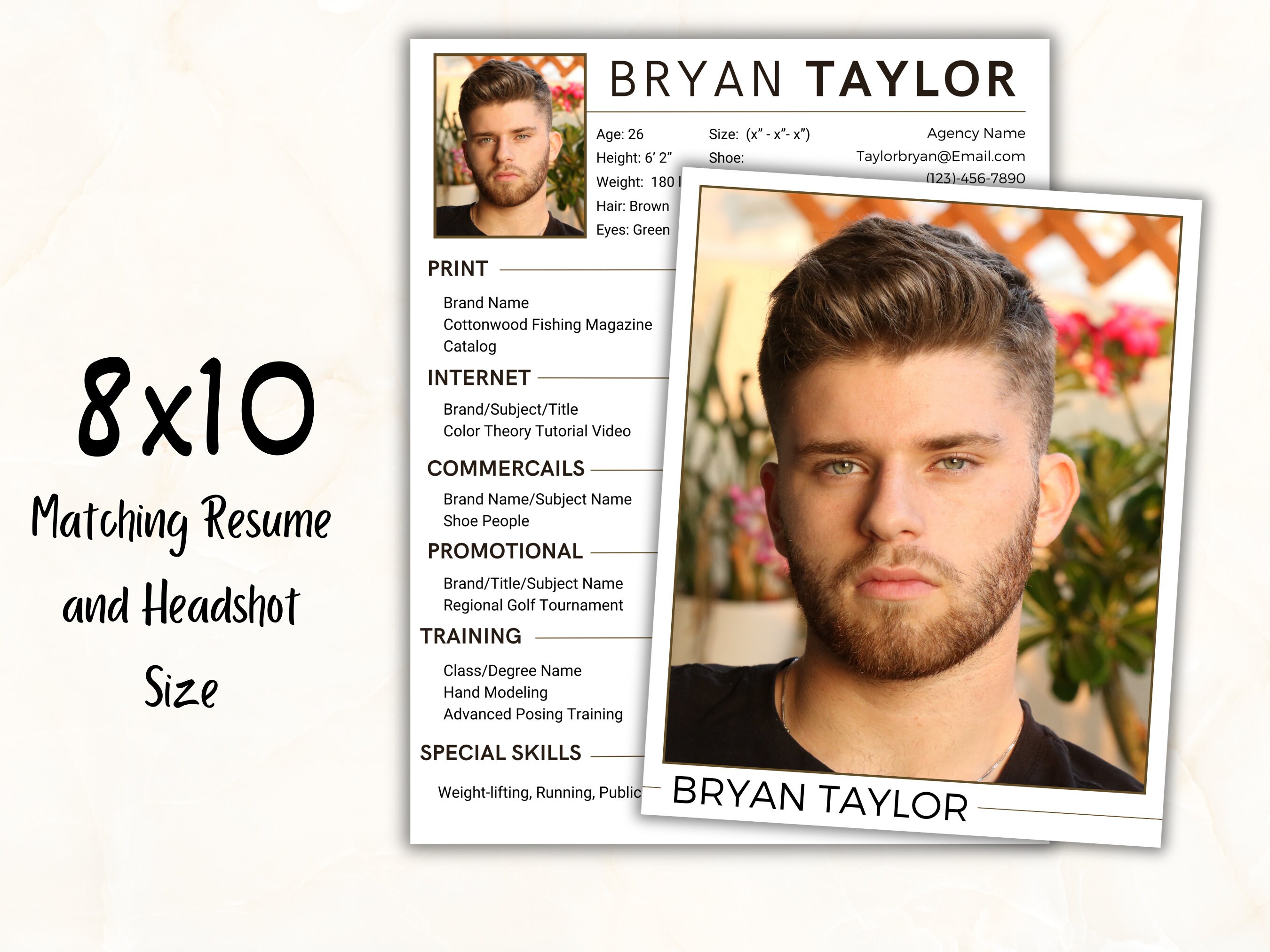 Modeling Resume Template for Auditions Editable in Canva CV ...