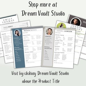 Musical Theatre Resume for Auditions Editable in Canva CV Professional ...