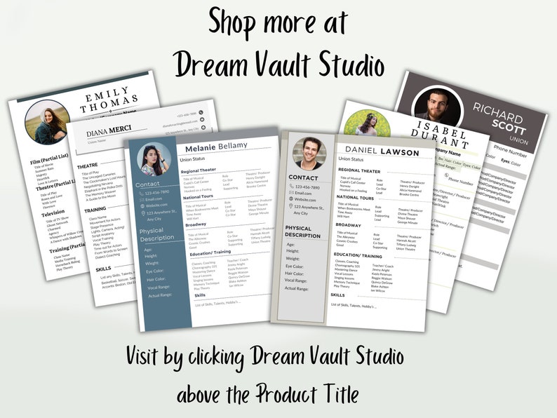 Musical Theatre Resume for Auditions Editable in Canva CV Professional ...