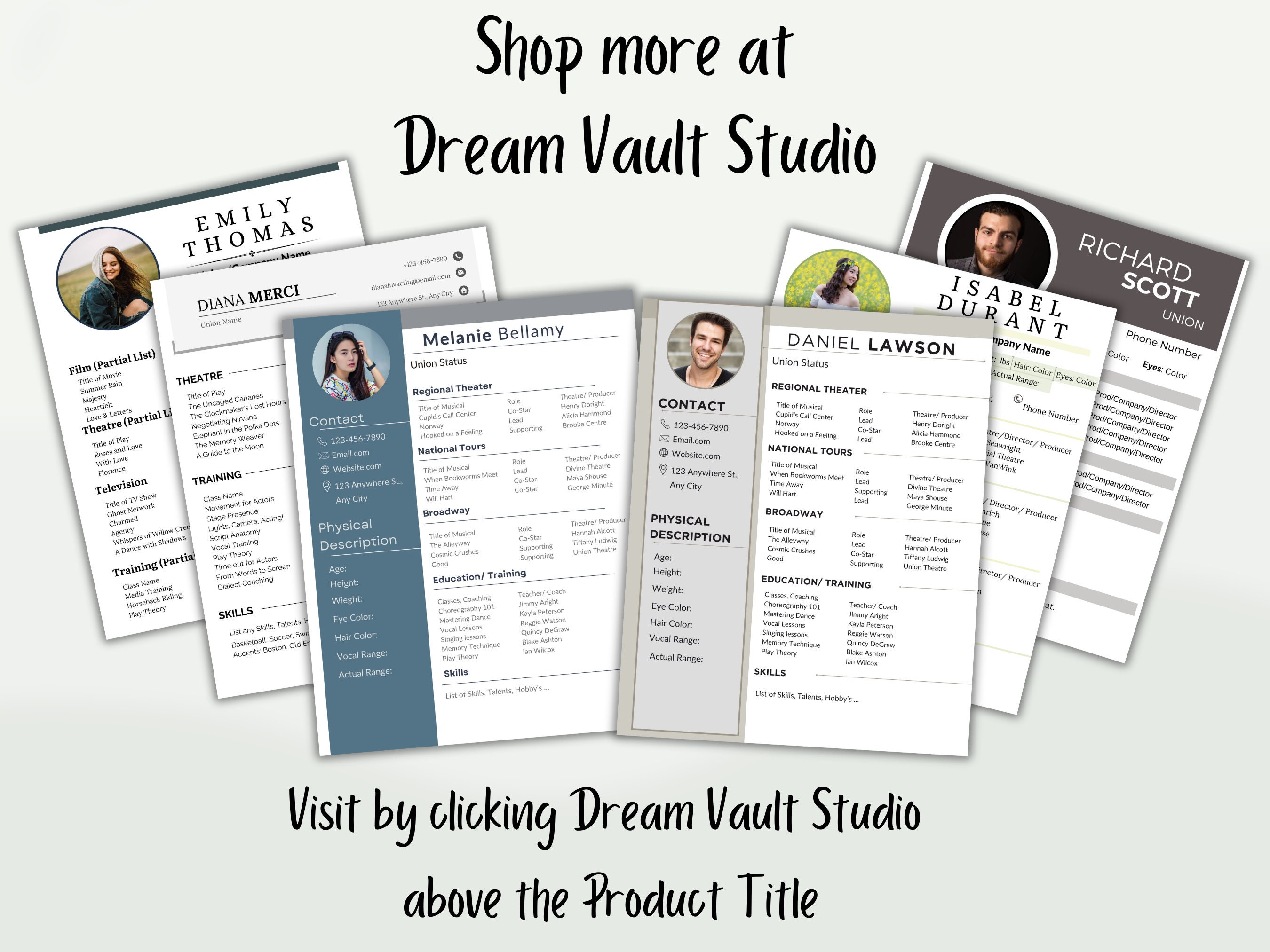 Musical Theatre Resume for Auditions Editable in Canva CV Professional ...