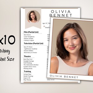 Professional Actors Resume Template for Audition Editable in Canva CV ...