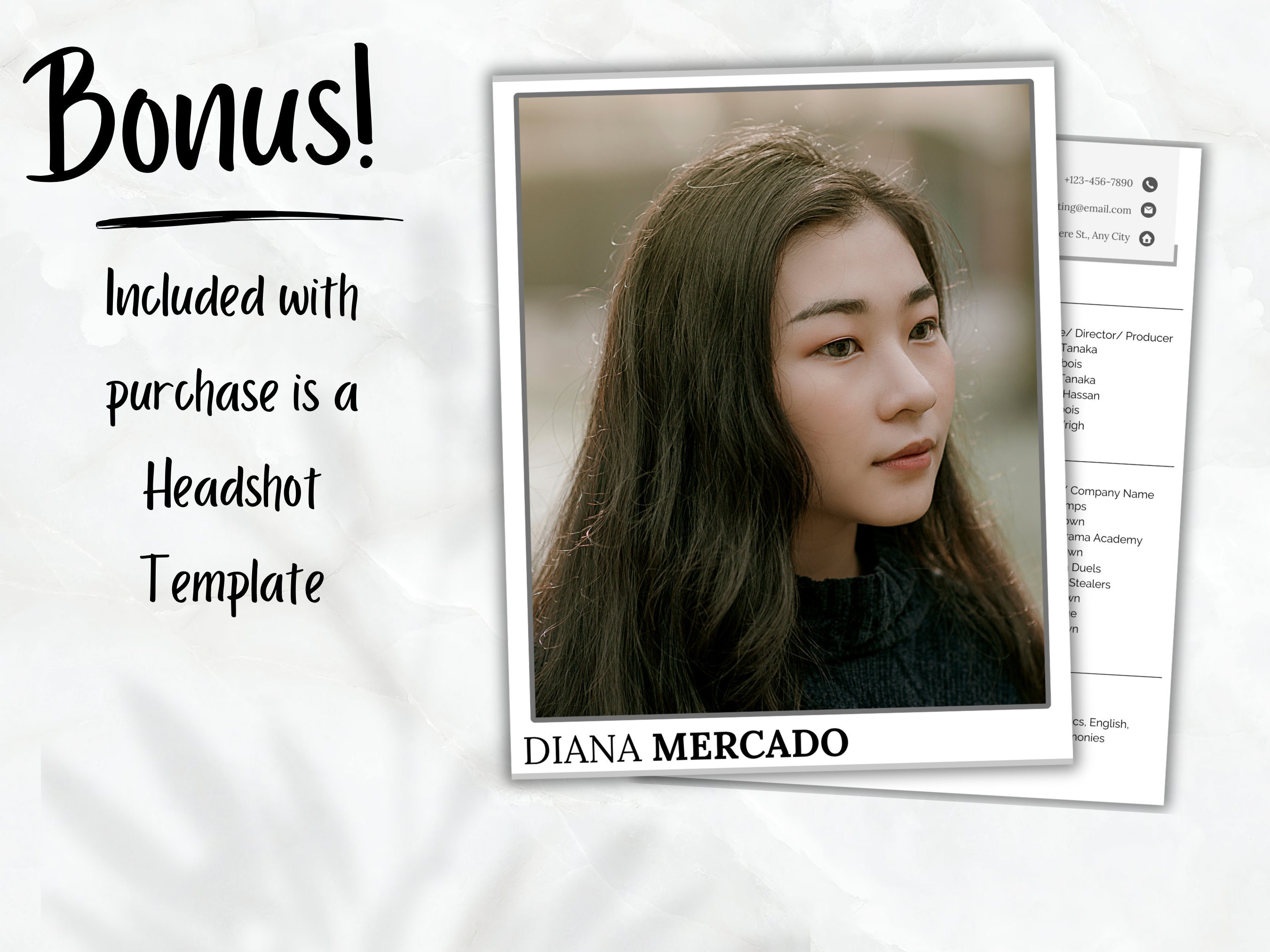 High School Actors Student Resume Template for Auditions Editable in ...