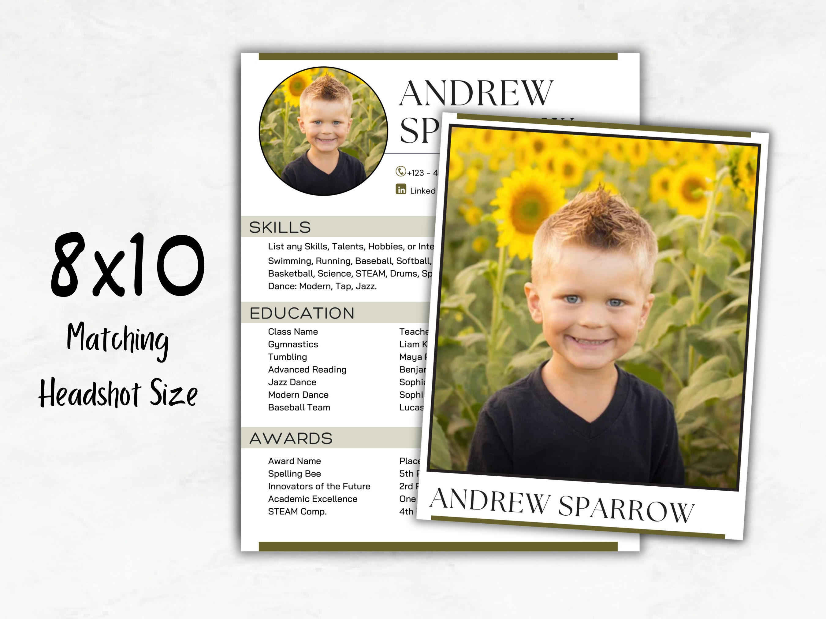 Child Actor Resume Template No Experience Editable Canva CV ...