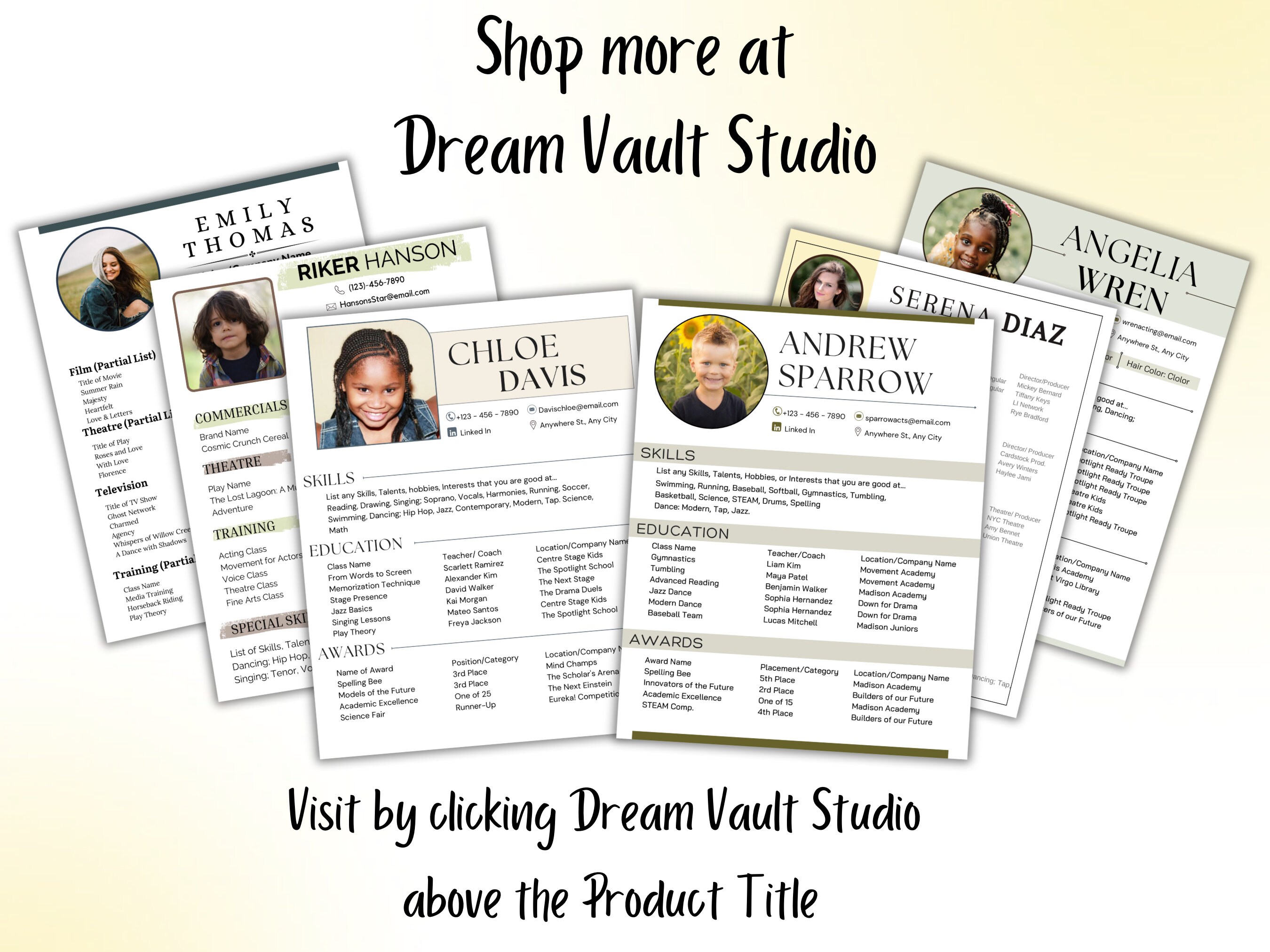 Child Actor Resume Template No Experience Editable Canva CV ...