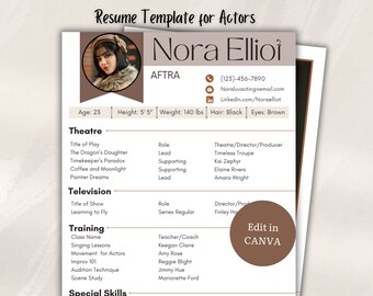 Professional Dancer Resume Template for Auditions Talent Agency ...