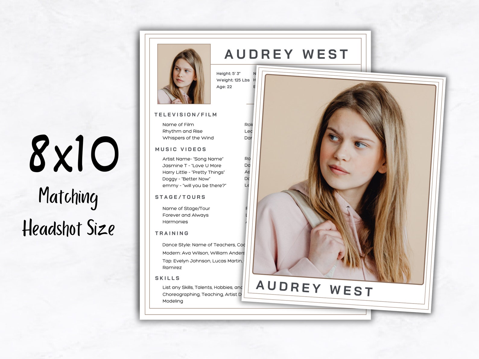 Dancers Resume Template for Auditions Editable in Canva CV Professional ...