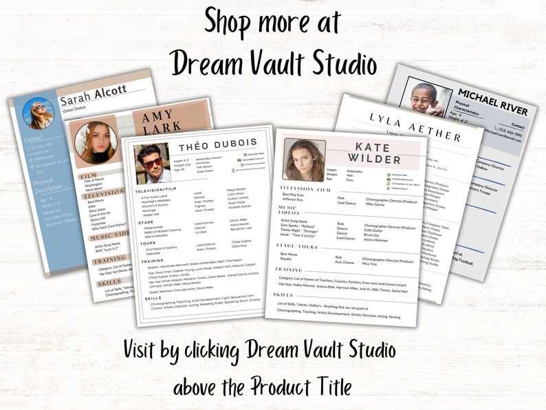 Resume Template for Dancers Auditions Editable in Canva CV Professional ...