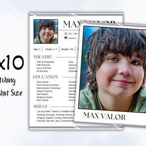 Child Actor Resume Template Editable Canva CV Professional Digital ...